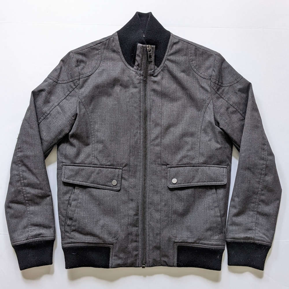 Zara Heavy Weight Bomber Gray And Black Jacket - Gem